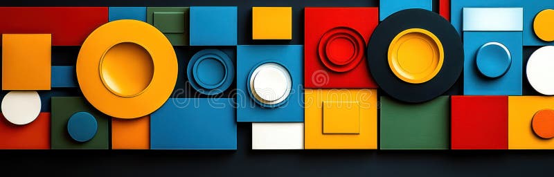 Bold Geometric Shapes and Vibrant Patterns for Modern Design and ...