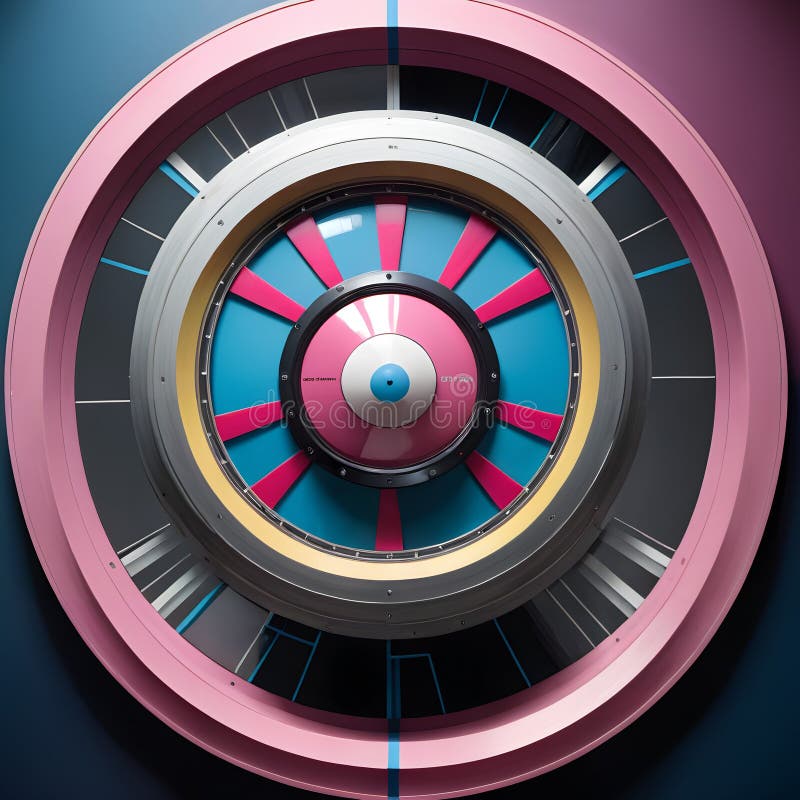 Colorful Circular Geometric Structure Overhead View Stock Illustration ...