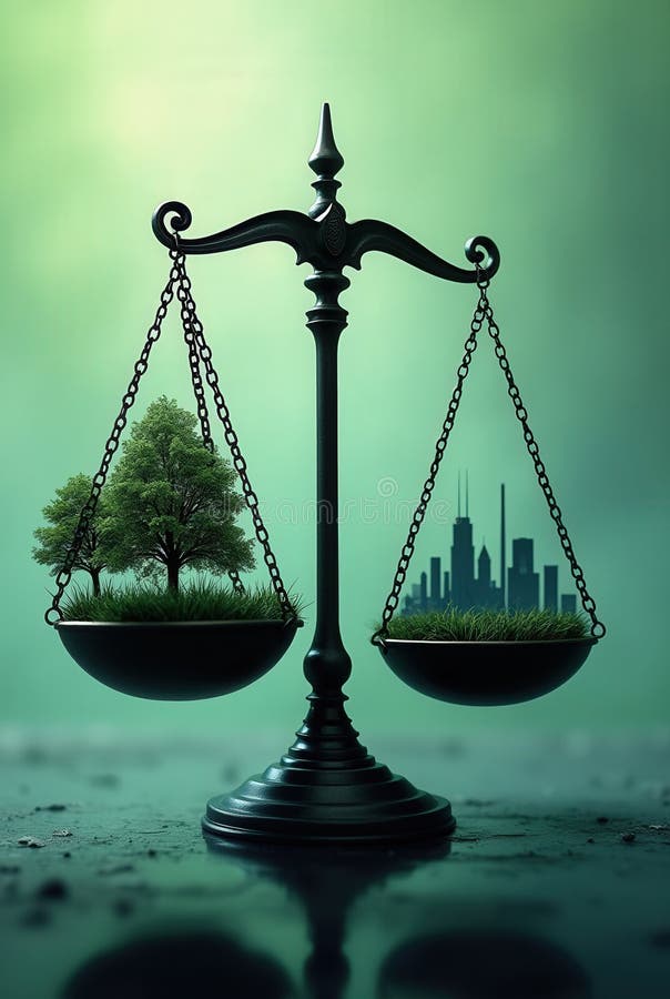 The Image Features a Balance Scale Symbolizing the Interplay between ...