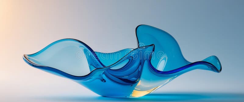 Elegant Blue Glass Bowl. a Delicate and Artistic Home Decor Piece ...