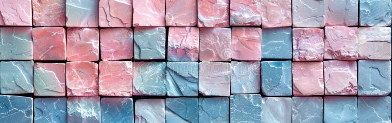 Pastel Checkered Mosaic Tiles - Soft Pink and Blue Wall Texture ...