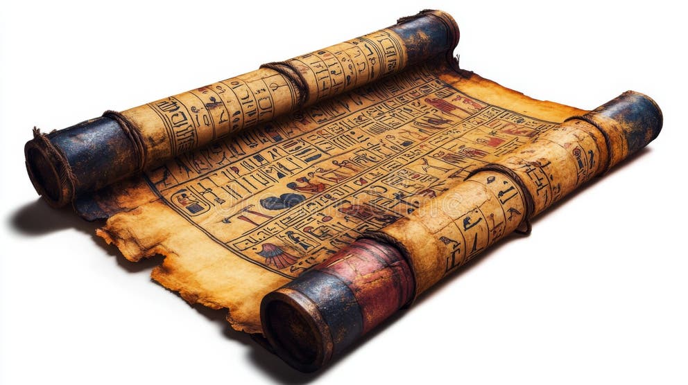 Ancient Scroll Depicting Intricate Symbols and Illustrations on ...