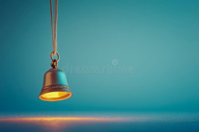 A Beautifully Crafted Bell Hanging from a String in a Soft-Gradient ...