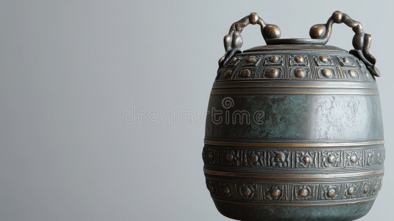 Close-Up of Traditional Japanese Temple Bell Stock Illustration ...