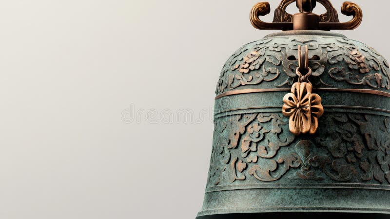 Close-Up of Traditional Japanese Temple Bell Stock Illustration ...