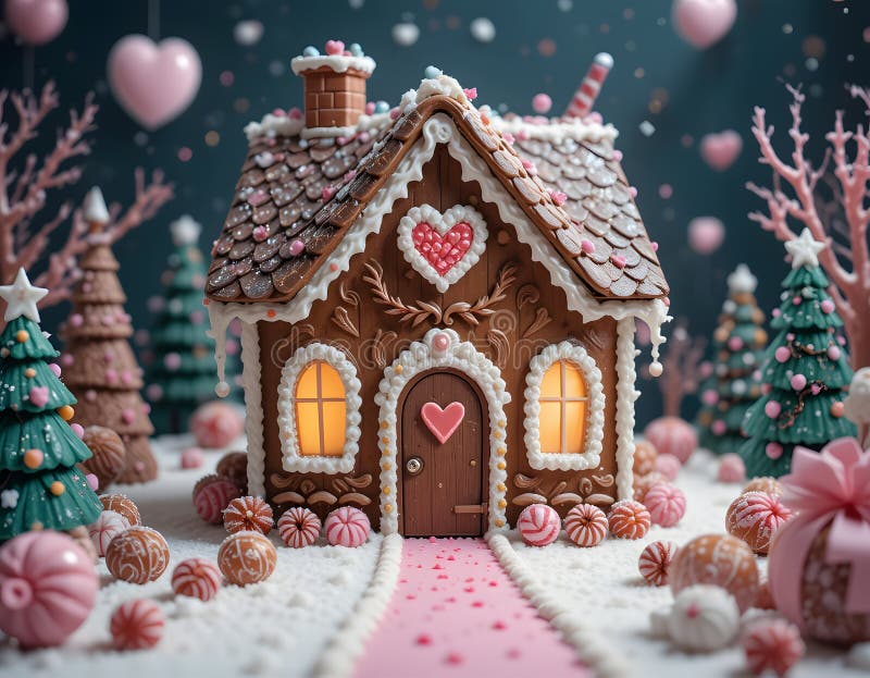 Enchanted Gingerbread Fantasy Home Stock Illustration - Illustration of ...