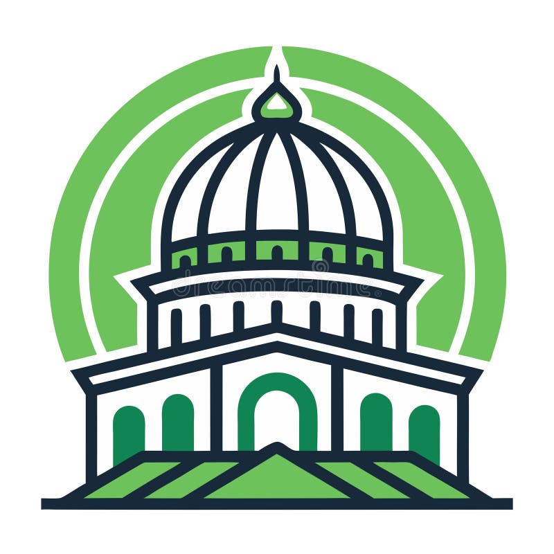 Architectural Dome Design Featuring Green Elements for Use in Graphic ...