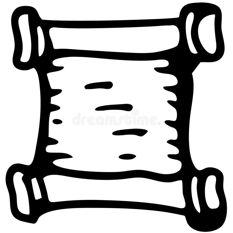 Ancient Scroll Vector Illustration for Tattoos and Coloring Book ...