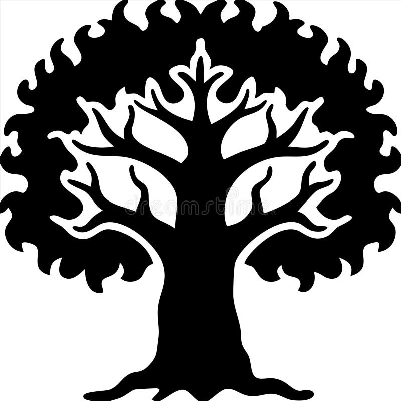 Silhouette of Artistic Tree with Curled Branches for Multifunctional ...