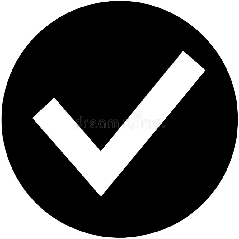 Circle Check Mark Black Stock Illustrations – 5,625 Circle Check Mark ...