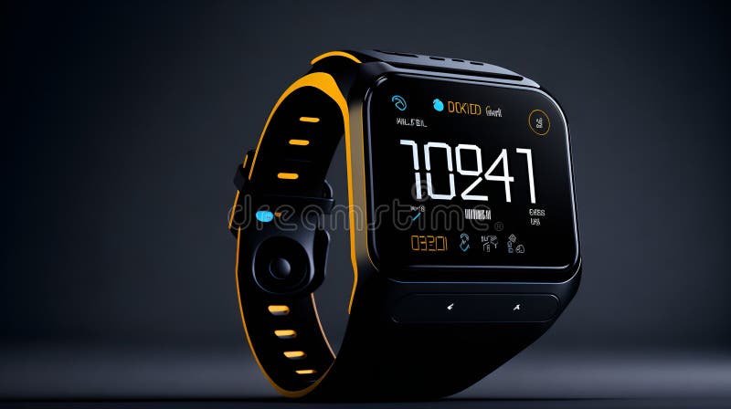 Black High-Tech Smartwatch: Futuristic Elegance Created with Generative ...