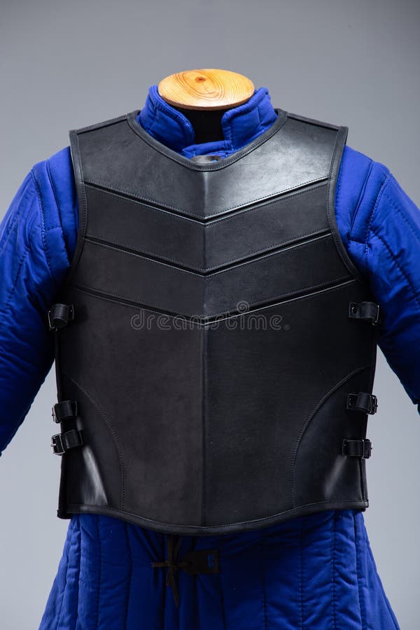 Black Leather Body Armor with Adjustable Straps. Stock Image - Image of ...