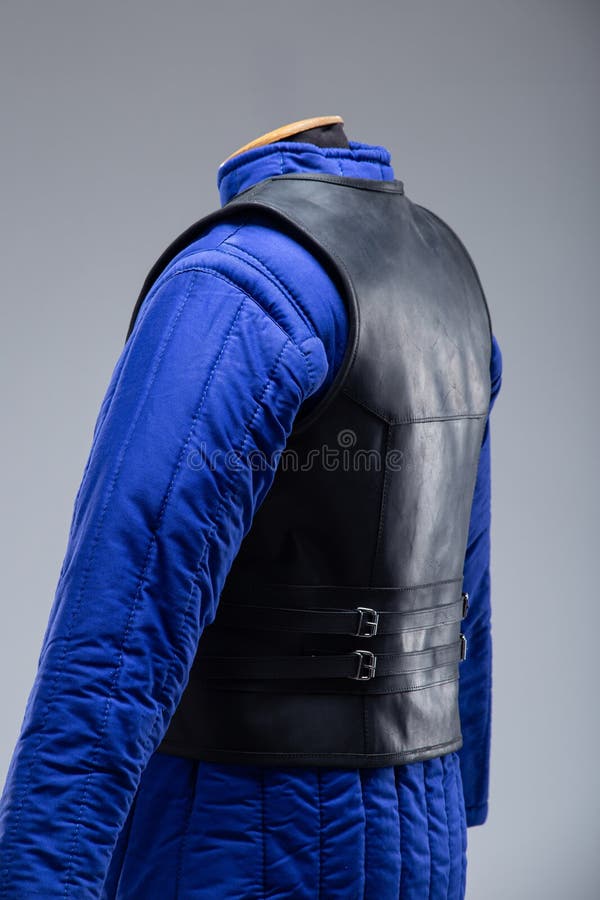 Black Leather Body Armor with Adjustable Straps. Stock Image - Image of ...