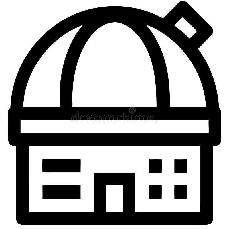 Black Outline Simple Dome Building for Design and Vector Art Projects ...