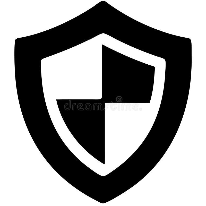 Black Security Shield Symbolizing Protection and Safety Stock Photo ...