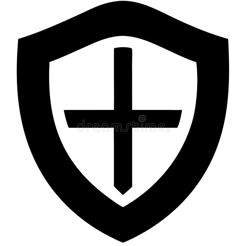 Black Shield with Cross Symbol Vector for Security and Protection ...