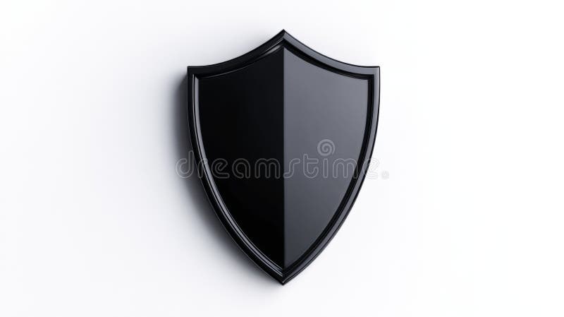 A Sleek Black Shield Symbolizing Protection and Security. this Modern ...
