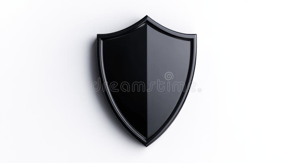 A Sleek Black Shield Symbolizing Protection and Security. this Modern ...