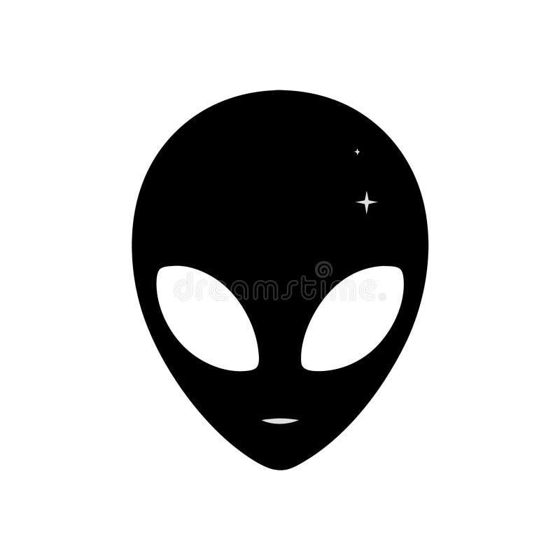 Alien Head Silhouette Vector for Sci-Fi and Futuristic Designs Stock ...