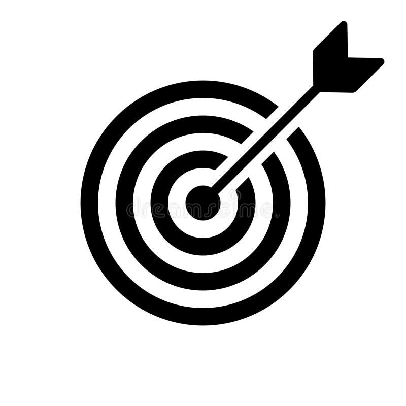 Archery Target with Arrow Vector Icon. Aim, Objective and Goal ...