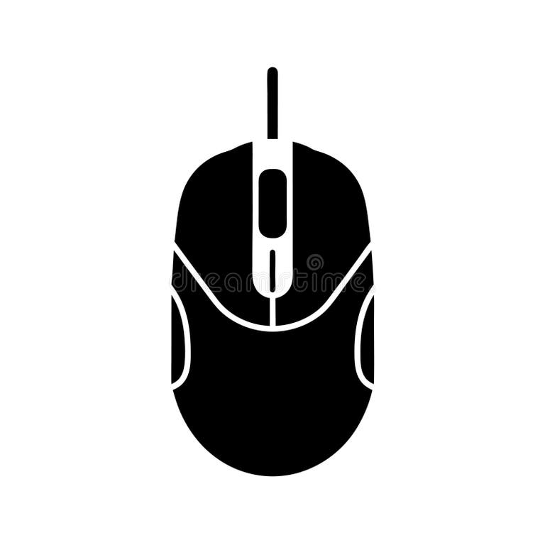 Vector Illustration Computer Mouse Black Silhouette Design for ...