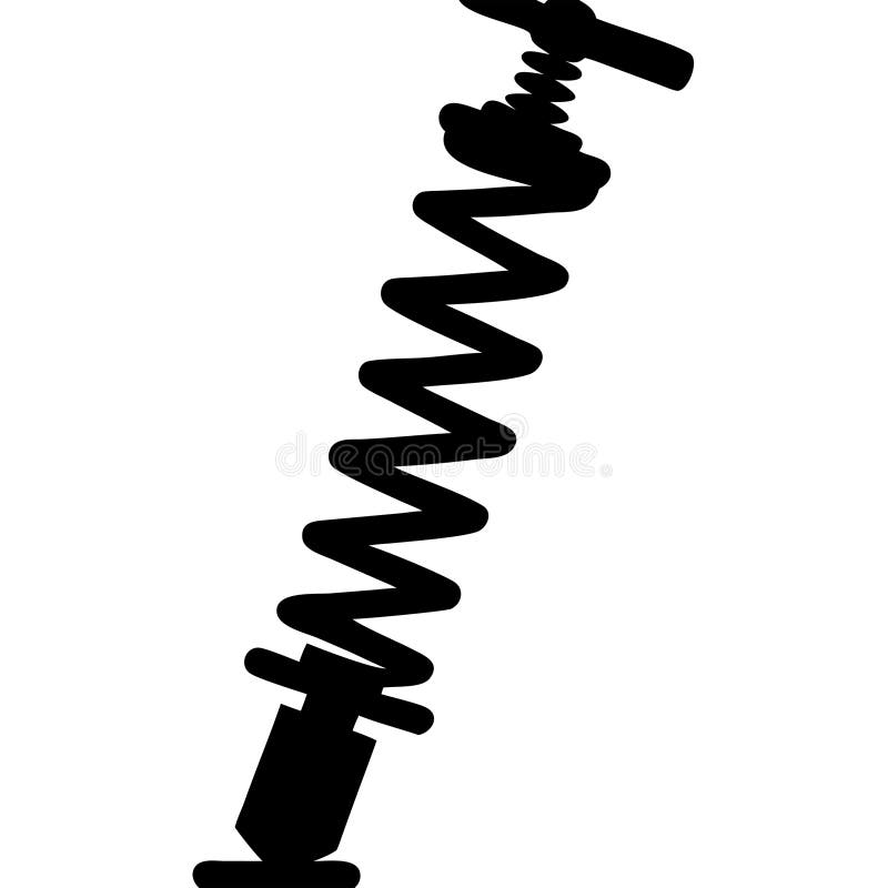 Black Silhouette Mechanical Spring on Grey Background Vector ...