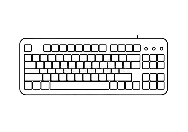 Keyboard Clipart Black and White Stock Vector - Illustration of clipart ...
