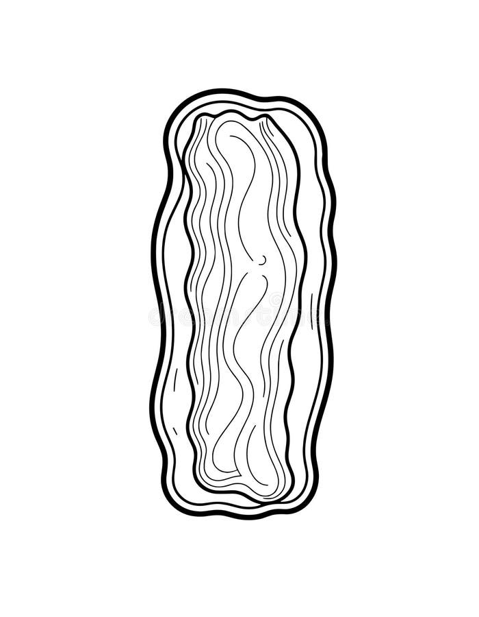 Bacon Strip Outline Cooking Food Breakfast Stock Illustration ...