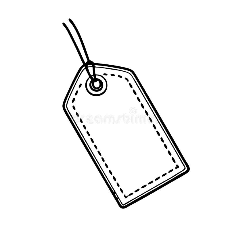 Blank Price Tag Outline for Labeling and Crafting Projects Stock Image ...