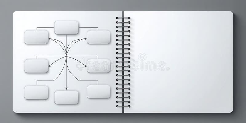 Blank Spiral Notebook with Flowchart Elements for Creative ...