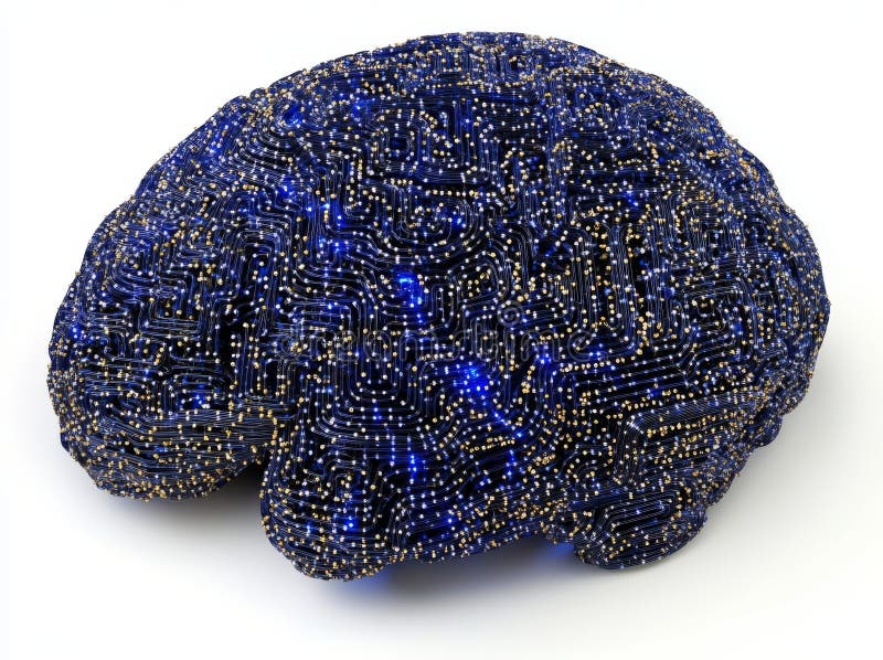 The Image Features a Blue Brain Set Against a White Background, and a ...