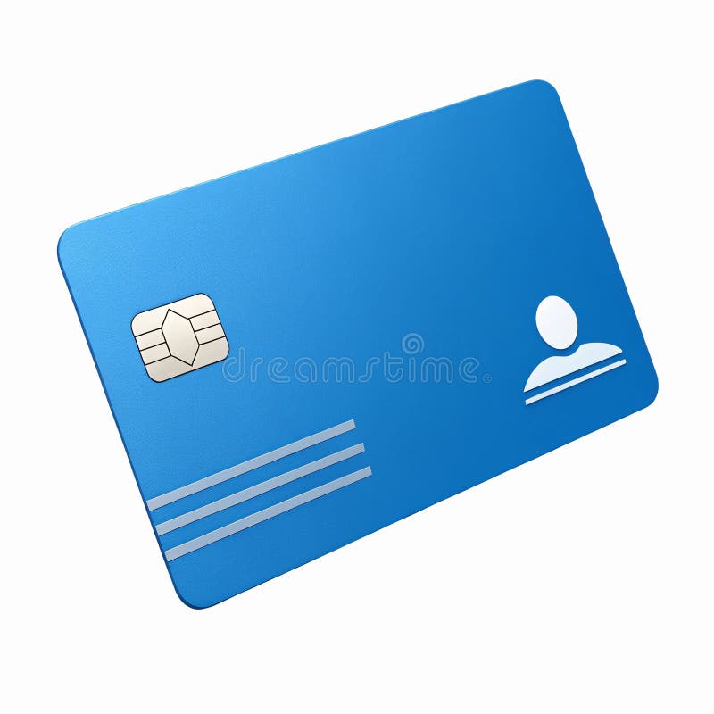 Blue Identity Card with Chip and Minimalist Design for Secure ...