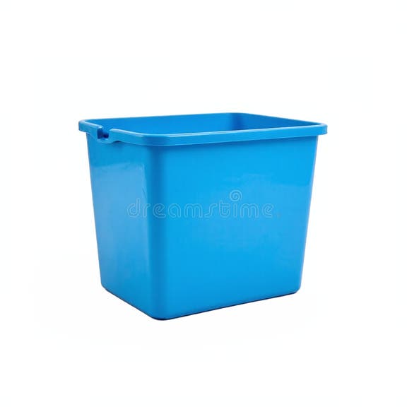 Blue Plastic Storage Bin with Handles Square Container for Organization ...