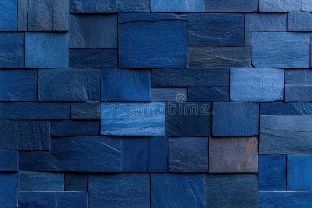 Blue Rustic Brick Wall Texture Background - Panoramic Banner Design ...