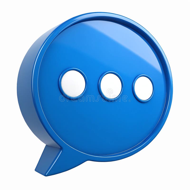 Blue Speech Bubble with Three Dots for Messaging Applications and ...