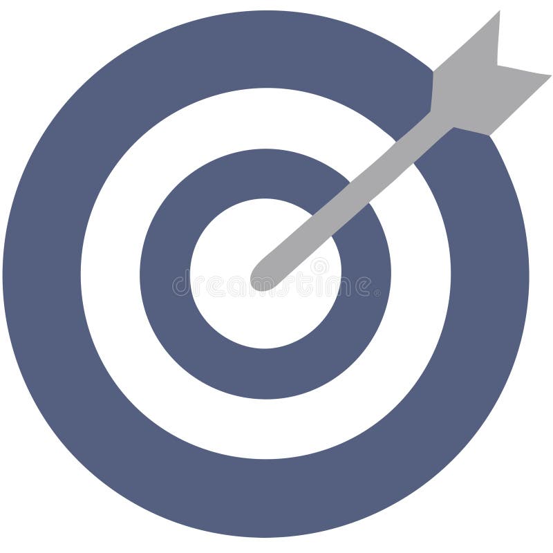 Blue Target with Arrow Vector for Goal Achievement and Precision ...
