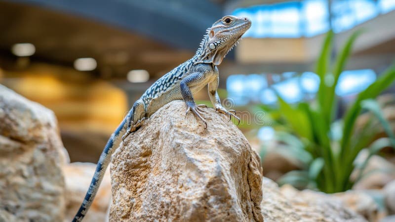 A lizard on a rock. stock photo. Image of plant, large - 372135912
