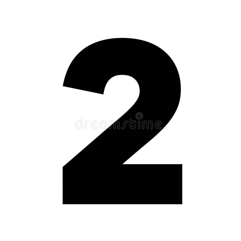 Number 2 silhouette stock vector. Illustration of noticeable - 376283533