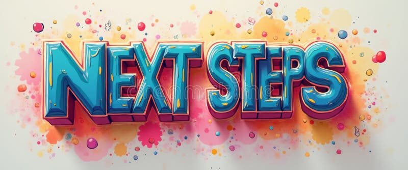 Vibrant Graffiti-style Text Reading Next Steps Against a Colorful ...
