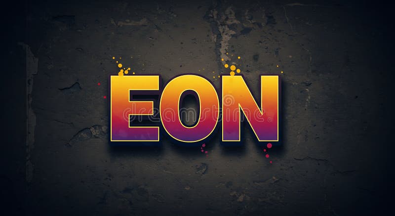 The Image Features Bold 3D Text Spelling "EON" Against a Dark, Textured ...