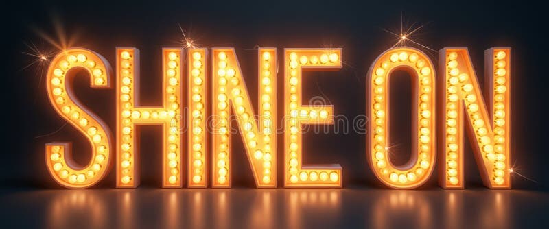 Illuminated Marquee Letters Spell Out SHINE on in a Dazzling Display ...