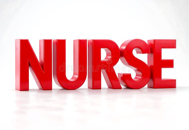 Large Red Letters Spelling NURSE Against a Bright White Background ...