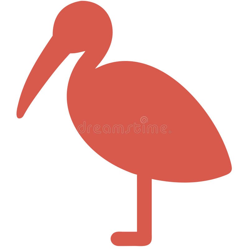 Bold Red Stork Silhouette Vector for Creative Design and Art Projects ...