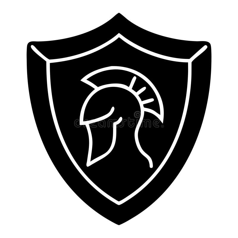 Spartan Helmet Emblem on Shield Vector for Security and Protection ...