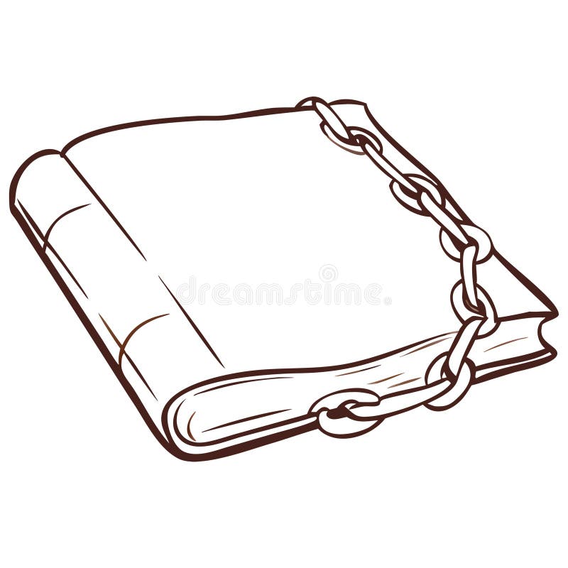 Vector Illustration of Secured Book with Heavy Chains Symbolizing ...