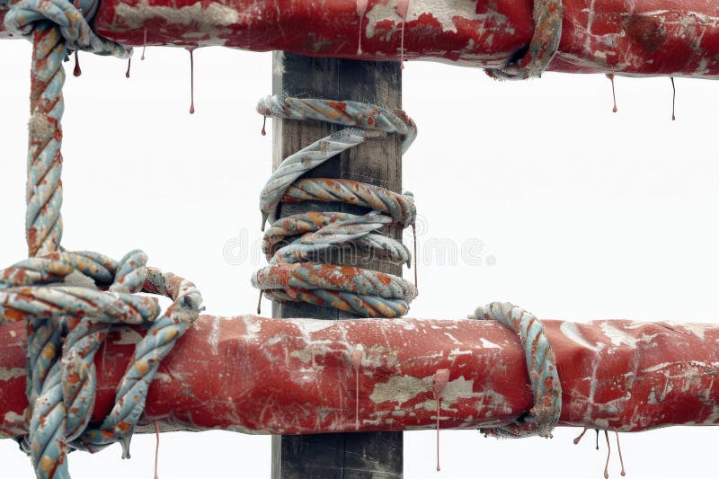 Worn Boxing Ring on White Background Stock Illustration - Illustration ...