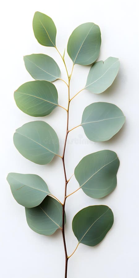 Branch with Glossy Green Leaves Stock Illustration - Illustration of ...