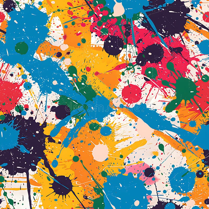 Bright Colored Splatter Paint Repeating Pattern Stock Illustration ...