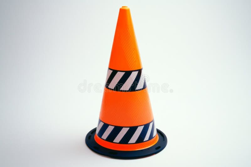 A Vibrant Orange Traffic Cone Stands Prominently Against a Clean ...