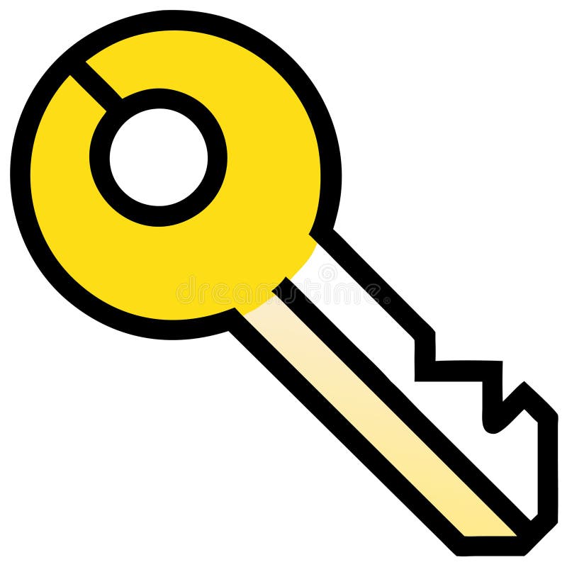 Bright Yellow Vector Key Illustration for Security and Access ...